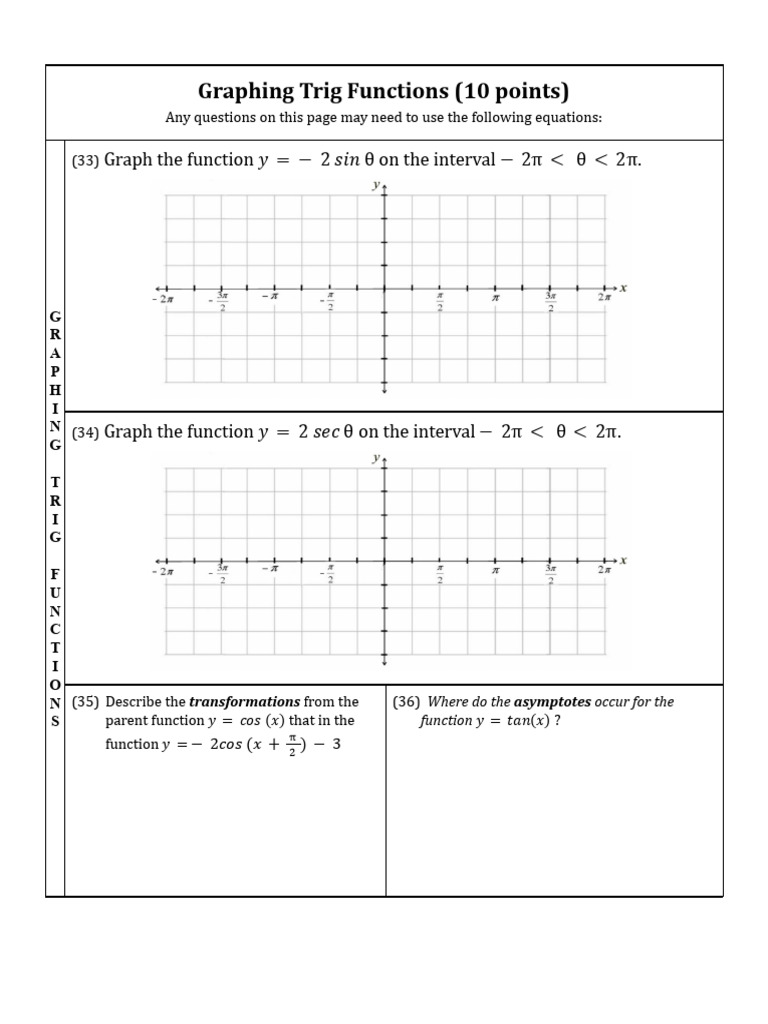 Final Exam Review 3 - Trig | PDF | Mathematical Analysis | Mathematics