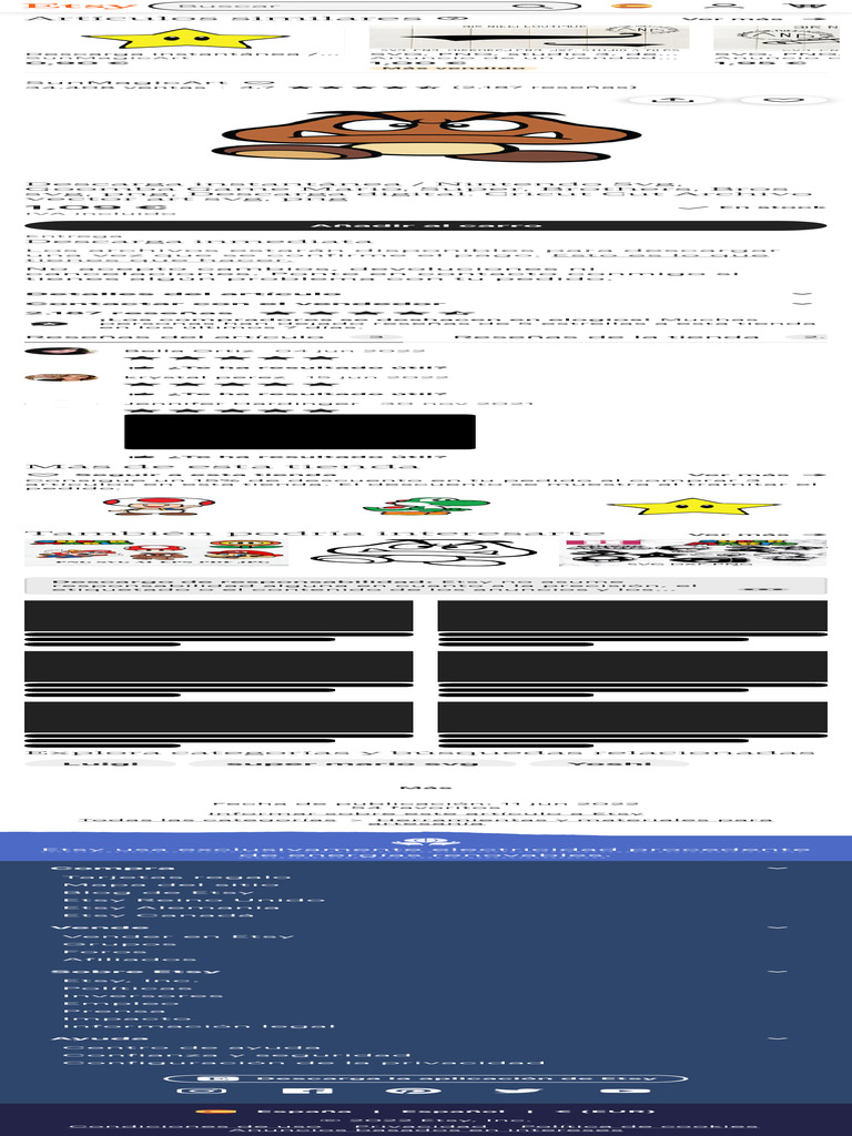 Descarga Instantánea Nintendo SVG Goomba Game Mario Super Etsy España ...