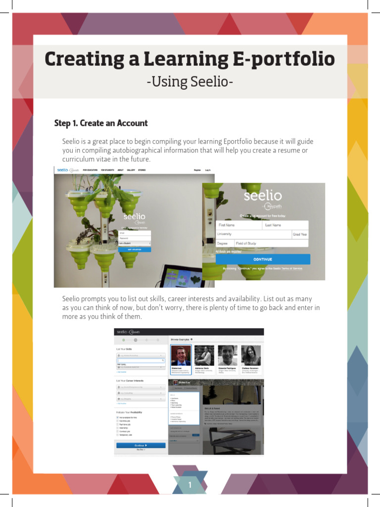 Seelio E-Portfolio Tutorial | PDF | World Wide Web | Internet & Web