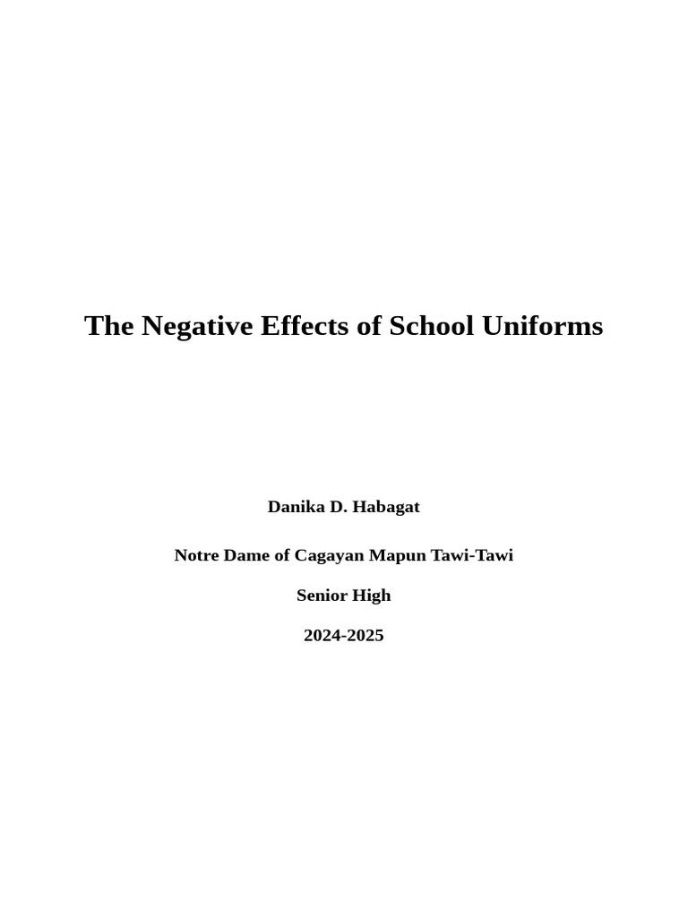 Negativity School Uniform - THESIS | PDF | Policy | Disciplines