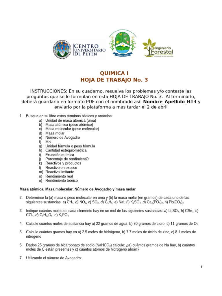 HT3_Q1_2025 (2) | PDF | Amoníaco | Mole (Unidad)