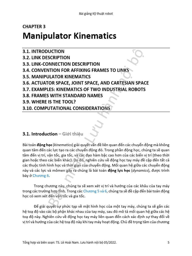 [Dich][CRAIG, 2018] Introduction to Robotics_Chapter 3 | PDF