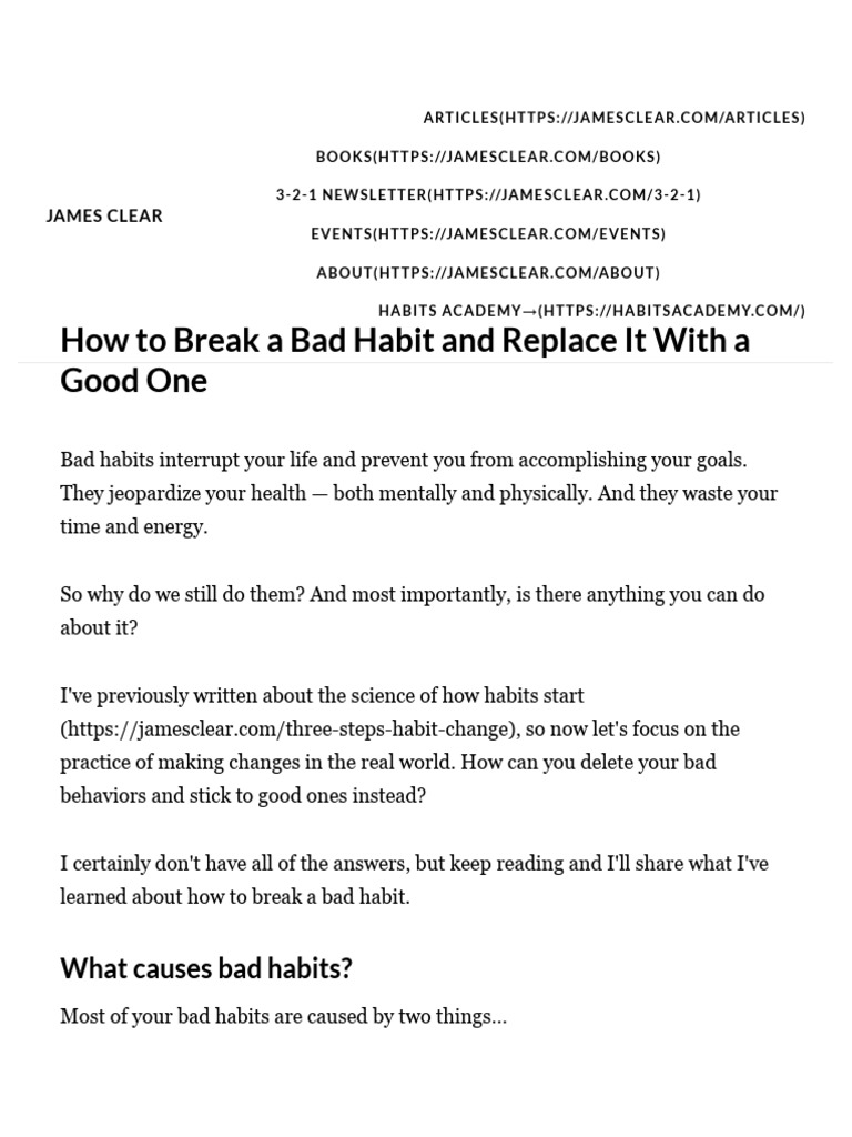 Break Bad Habits: Effective Strategies | PDF | Habits | Psychology