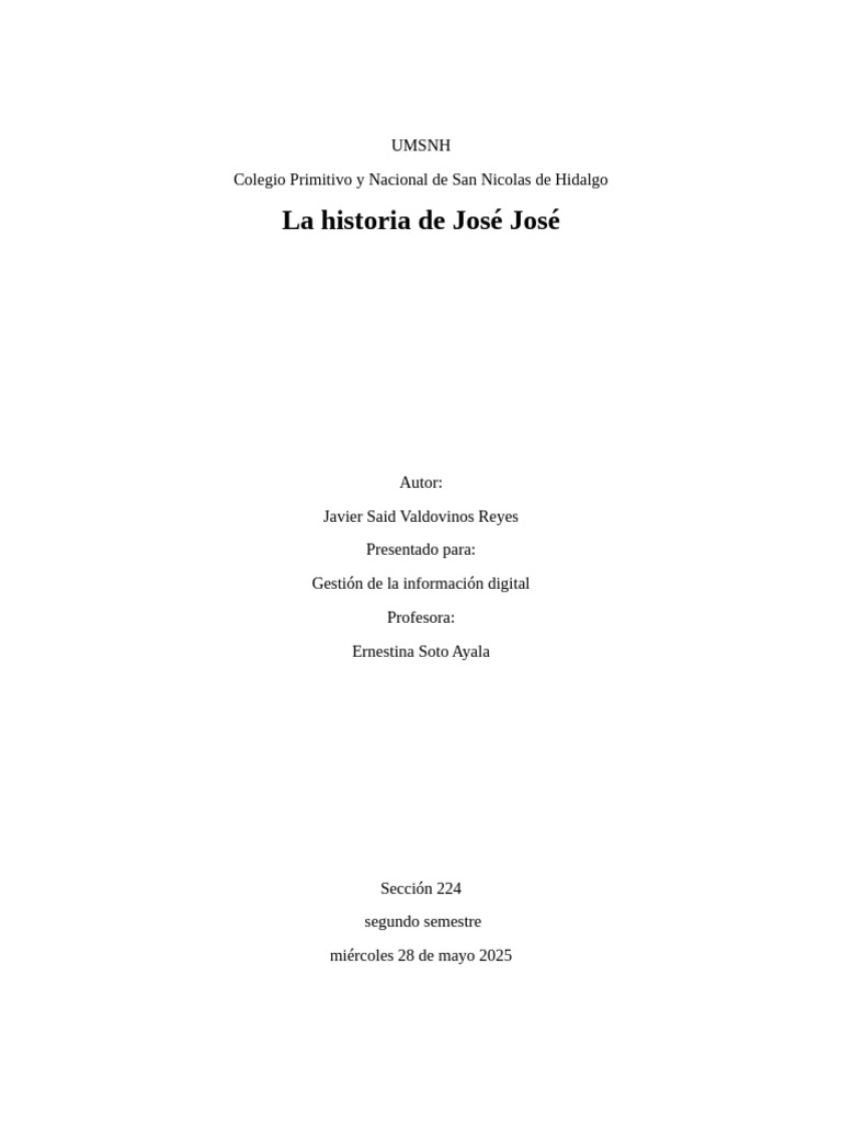 Biografía de José José: El Príncipe de la Canción | PDF