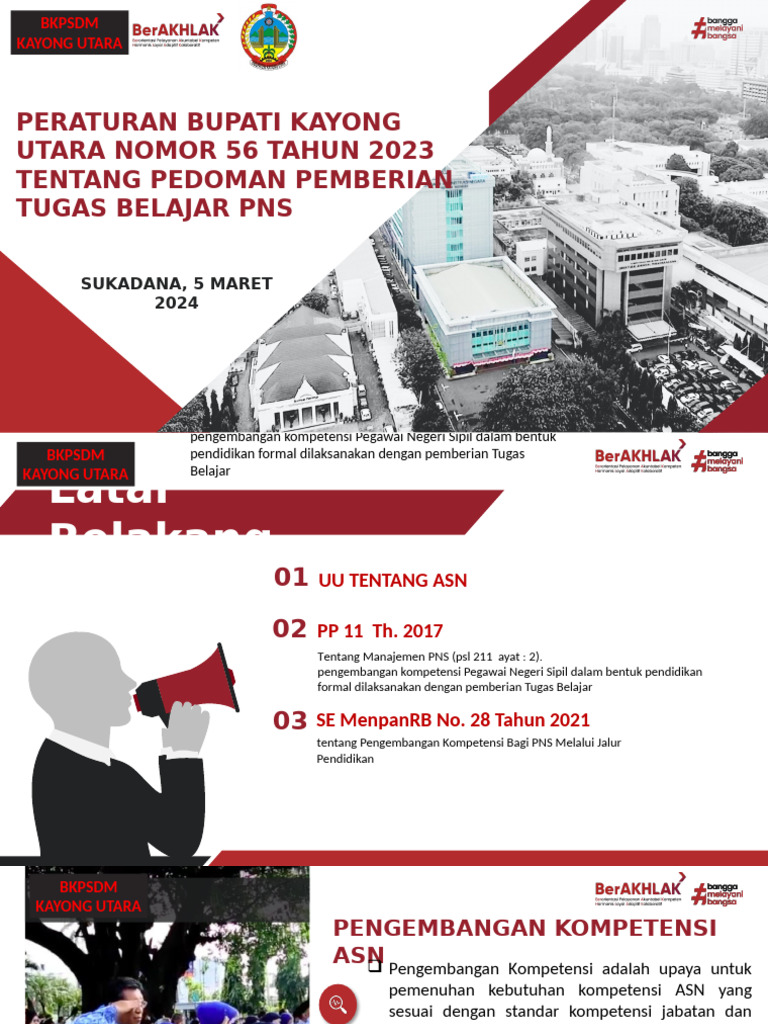 Sosialisasi Perbup No 56 Tahun 2023 Tentang Pedoman Pemberian Tugas Belajar PNS | PDF