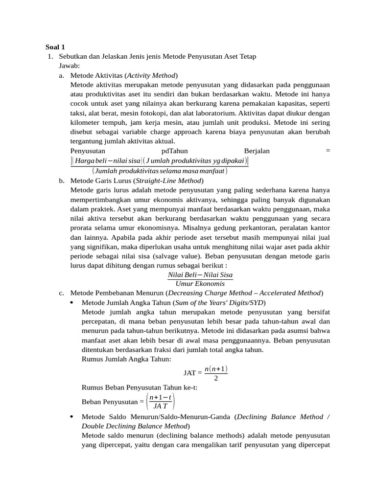 TUGAS AKUNTANSI Penyusutan | PDF