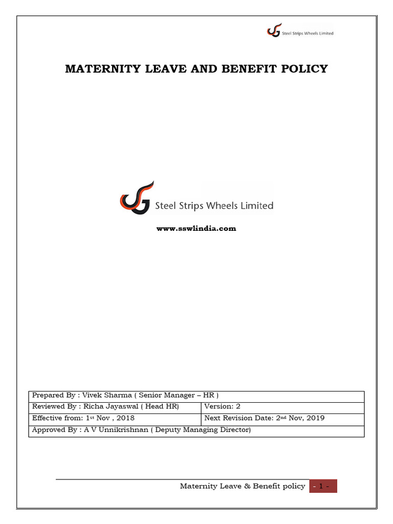 Maternity Leave Benefit Policy | PDF | Parental Leave | Surrogacy
