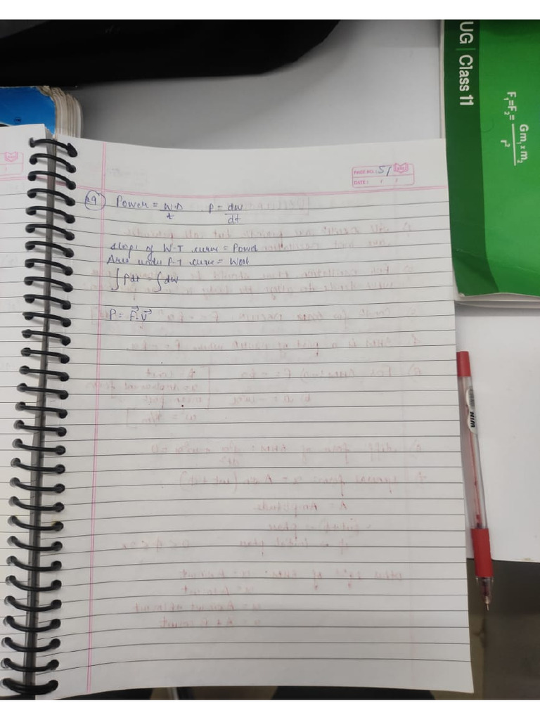 Work Energy and Power Hand Written Notes | PDF