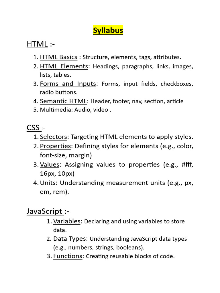Syllabus | PDF