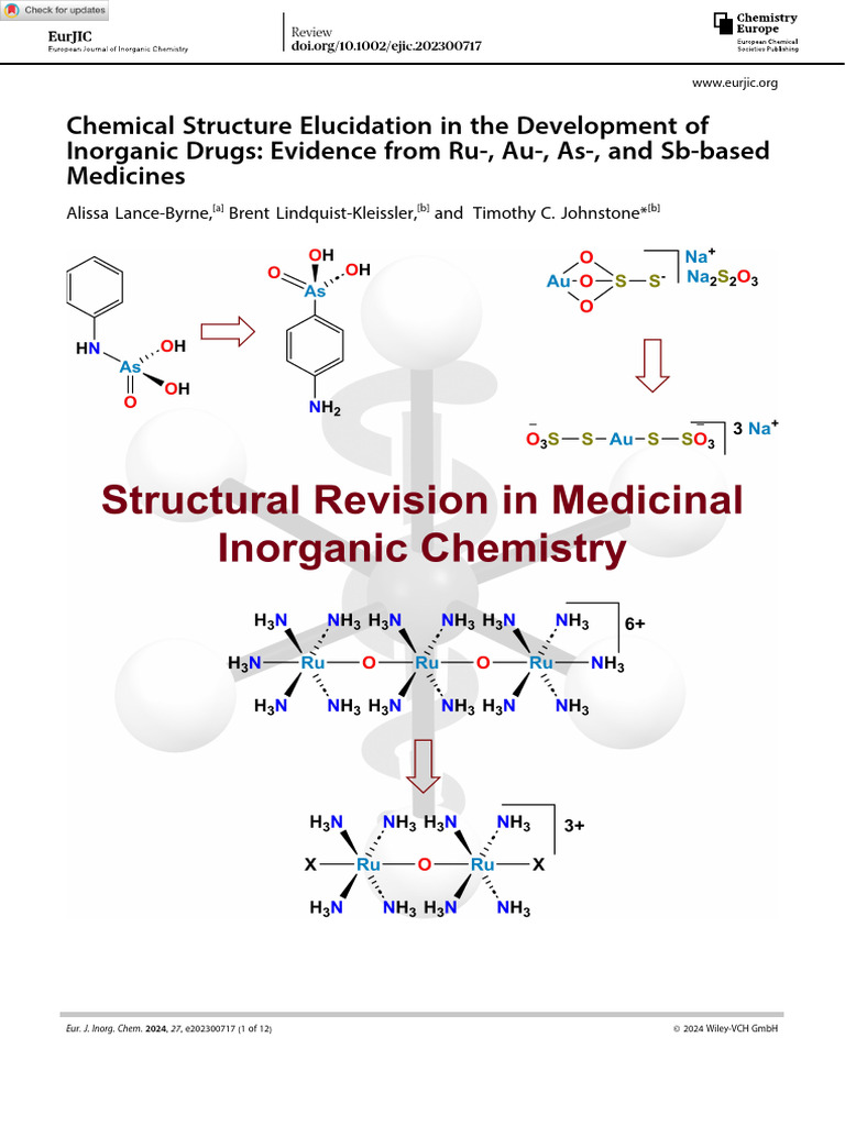Eur J Inorg Chem - 2024 - Lance Byrne - Chemical Structure Elucidation ...