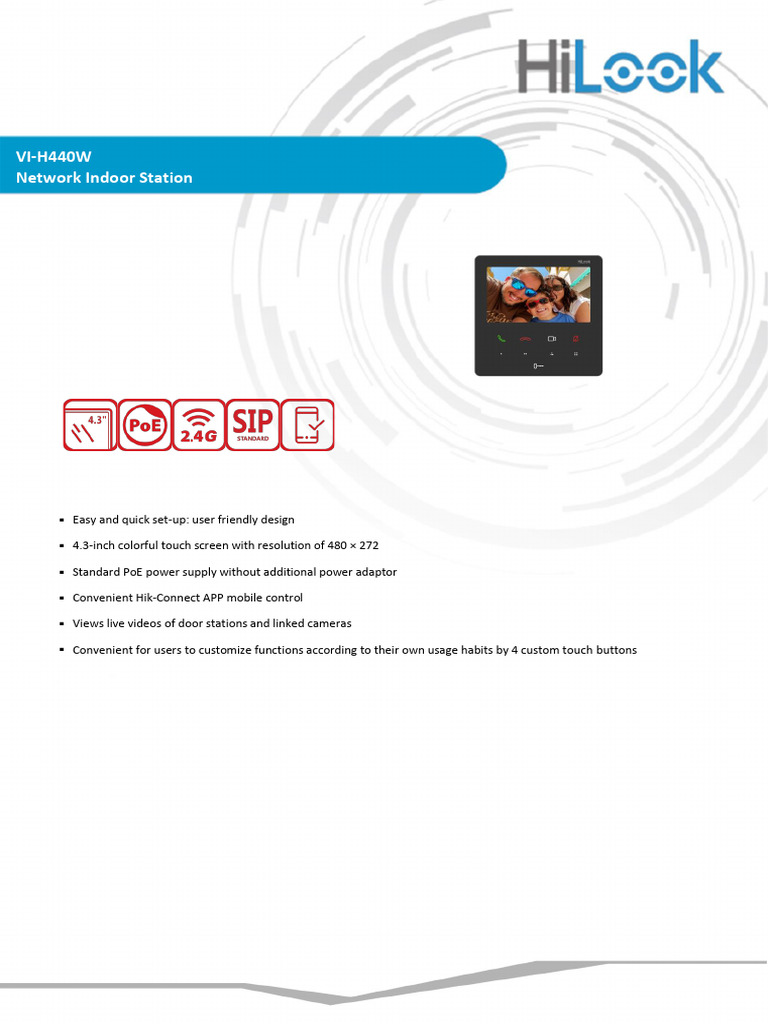 Fisa Tehnica Videointerfon IP WiFi Hikvision HiLook VI-H440W | PDF | Wi Fi | Computing