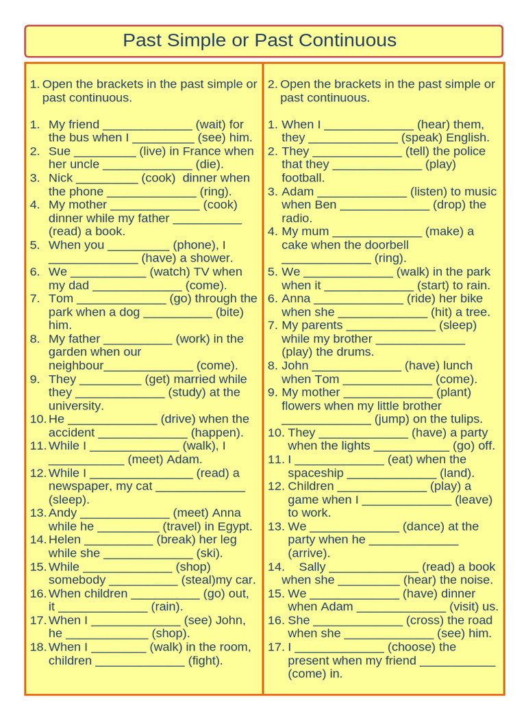 Past Simple Continuous Good | PDF