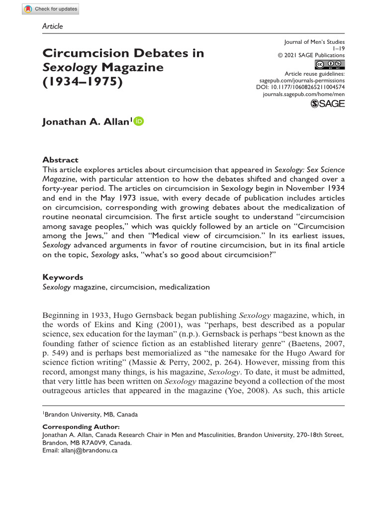 Circumcision Debates in Sexology Magazine 1934-197 | PDF | Circumcision