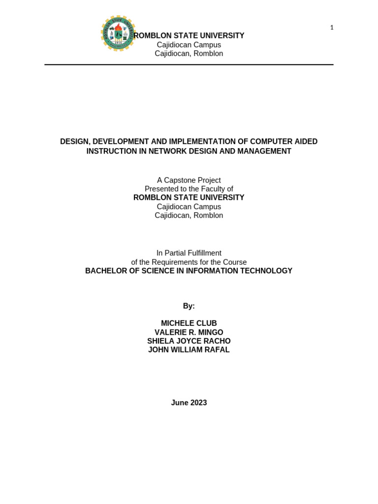 Computer Aided Instruction for Network Design | PDF | Educational ...
