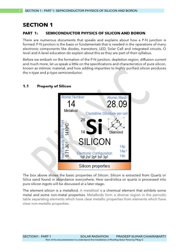 Silicon and Boron in Semiconductor Physics | PDF | Silicon | Semiconductors