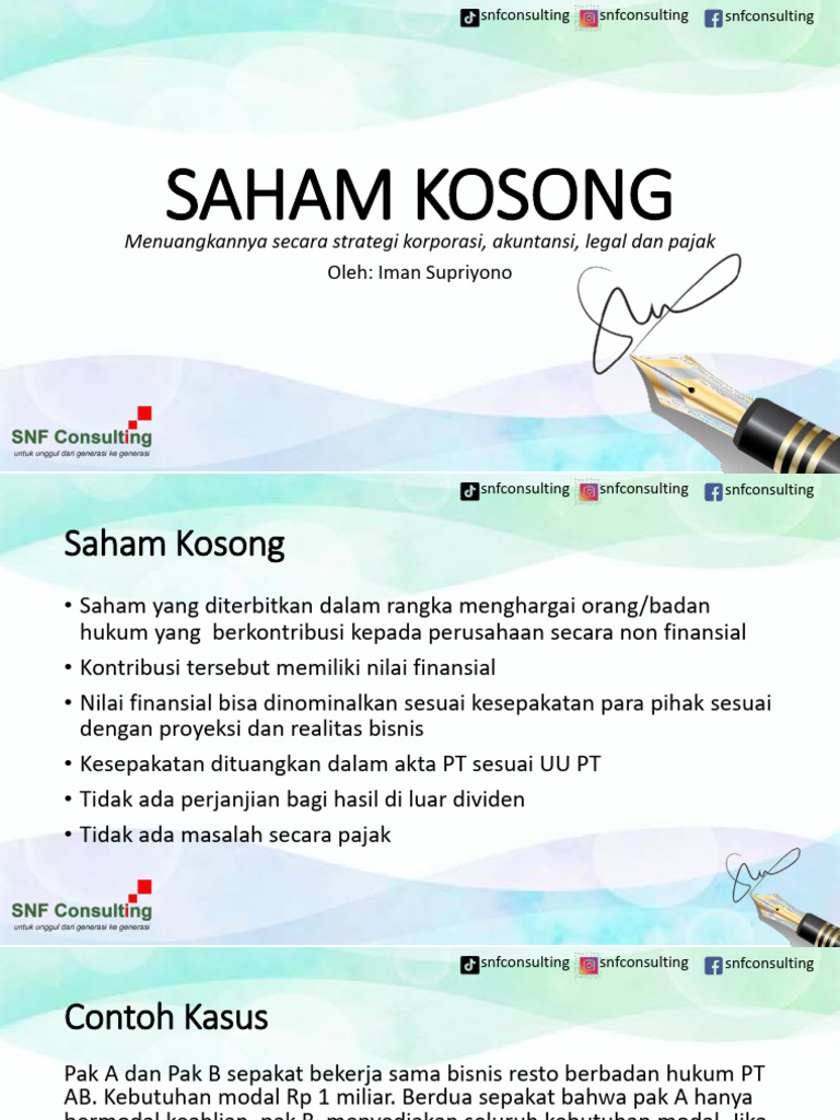 Skema Pembagian Saham Kosong PT | PDF