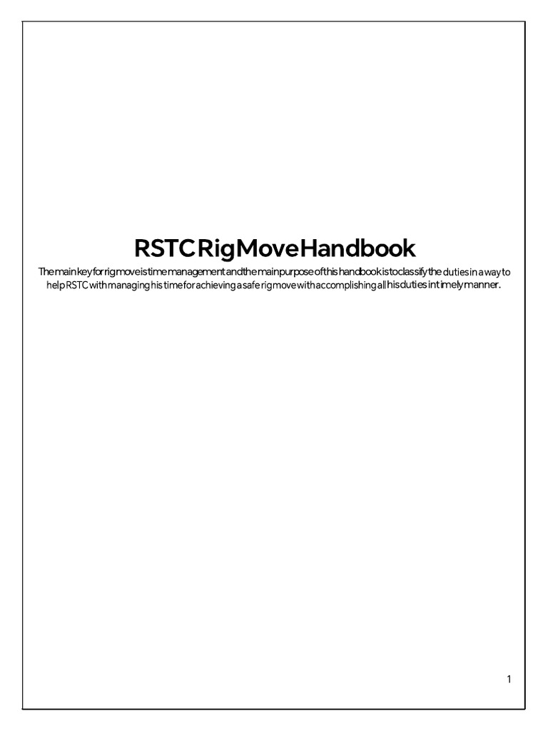 Rig Move Procedure Handbook | PDF