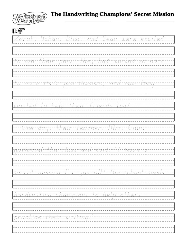 WorksheetWorks The Handwriting Champions Secret Mission 3 | PDF