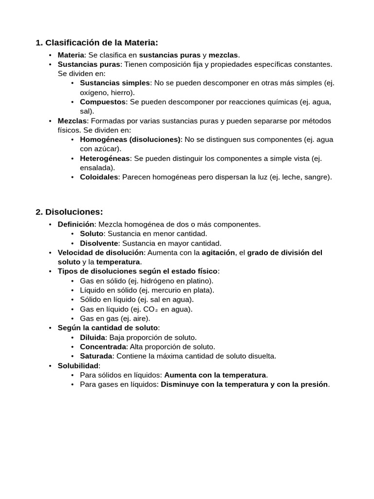 Resumen Fyq Tema 3 | PDF | Concentración | Mezcla
