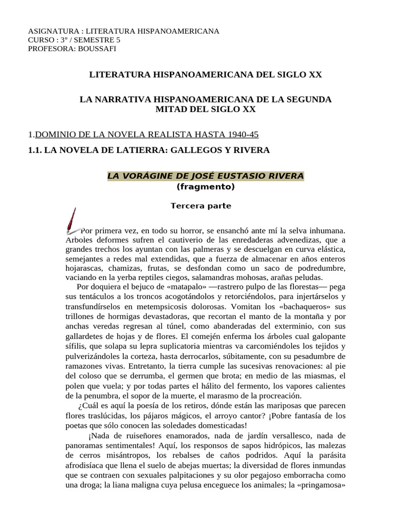 Fragmento - La Vorã Gine de Josã Eustasio Rivera | PDF