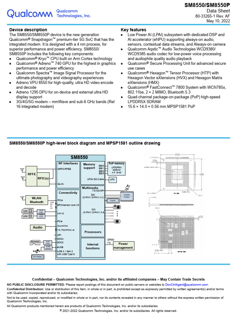 80 33265 1 Af SM8550 SM8550P Data Sheet | PDF | Computer Engineering ...