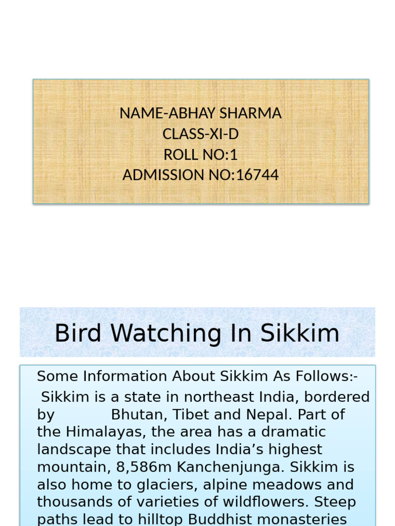 Bird Watching In Sikkim | PDF | Himalayas | Birds