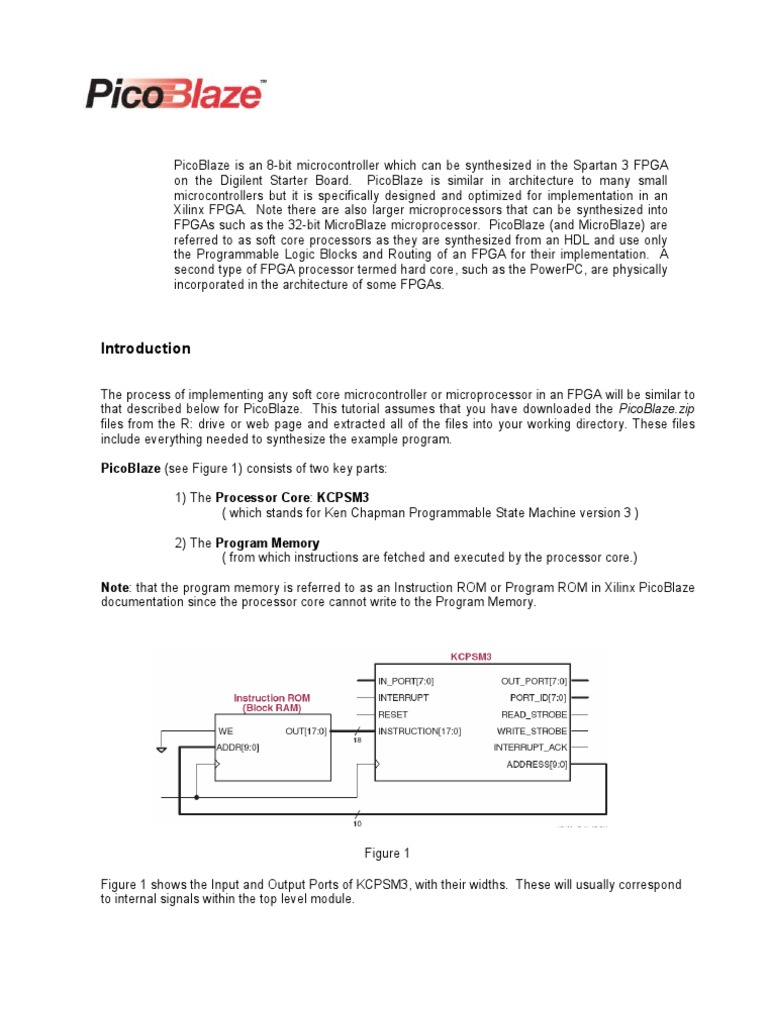 Picoblaze (See Figure 1) Consists of Two Key Parts | PDF | Field Programmable Gate Array | Vhdl