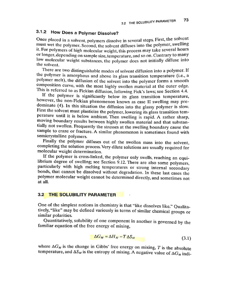 Solubility Parameters | PDF