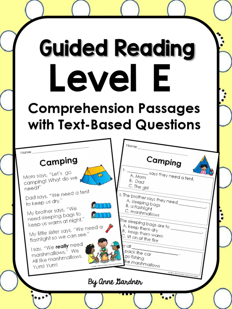 04 First Grade Guided Reading Passages and Questions - Guided Reading ...