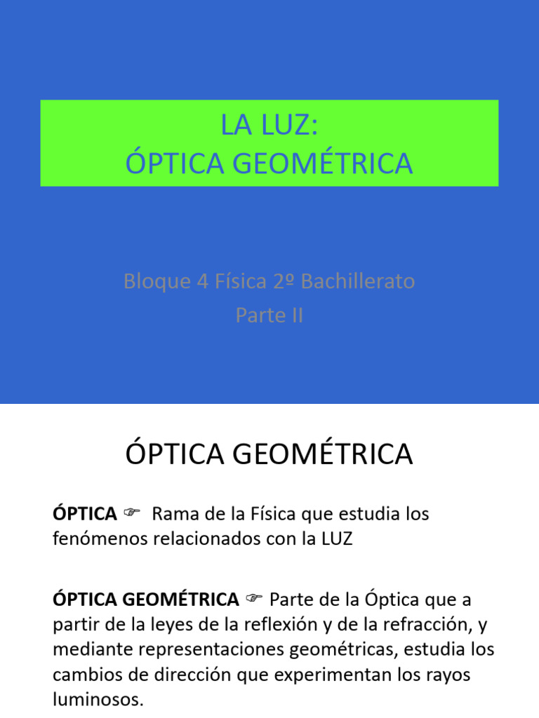 Introducción a la Óptica Geométrica | PDF | Óptica | Espejo