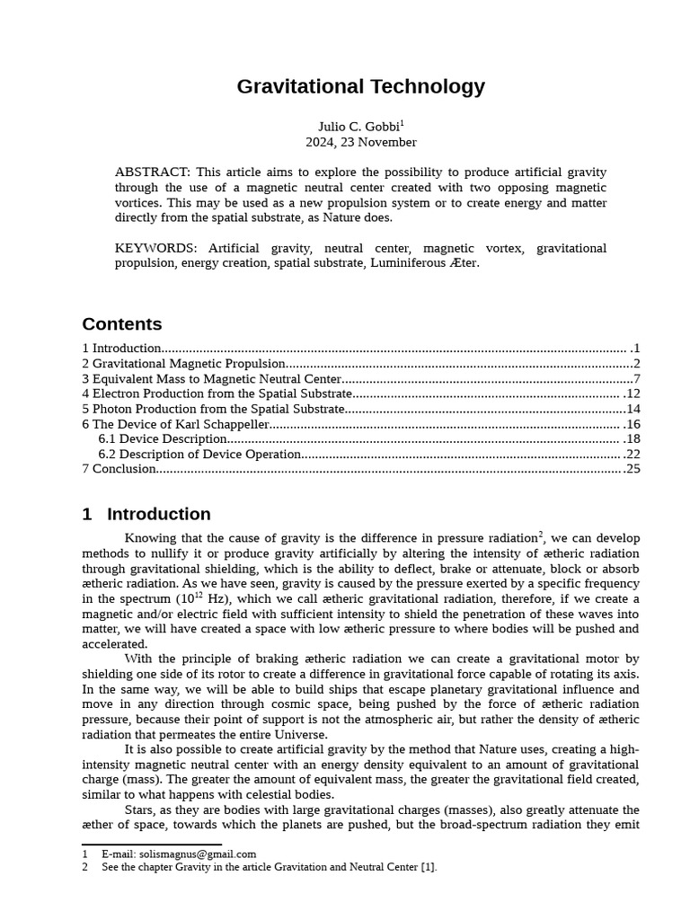 Gravitational Technology | PDF | Force | Electron