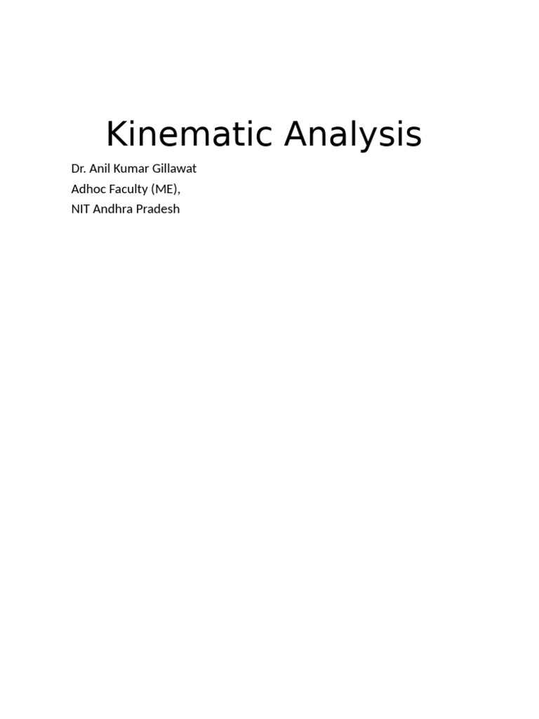 Chapter 2-Kinematic Analysis | PDF | Velocity | Acceleration