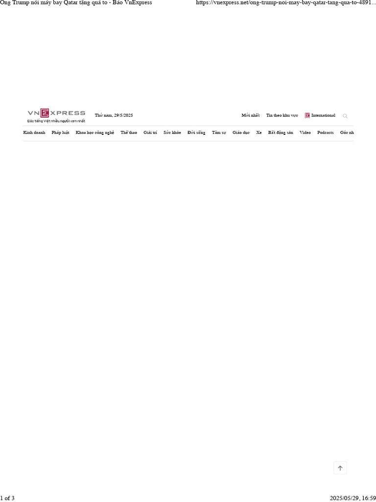 TH N M, 29/5/2025 M Inh T International Tin Theo Khu V C | PDF