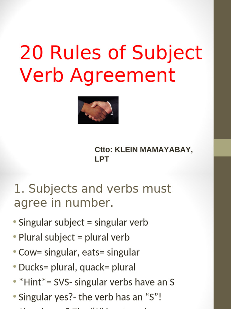 Subject-Verb Agreement Rules Guide | PDF | Verb | Grammatical Number