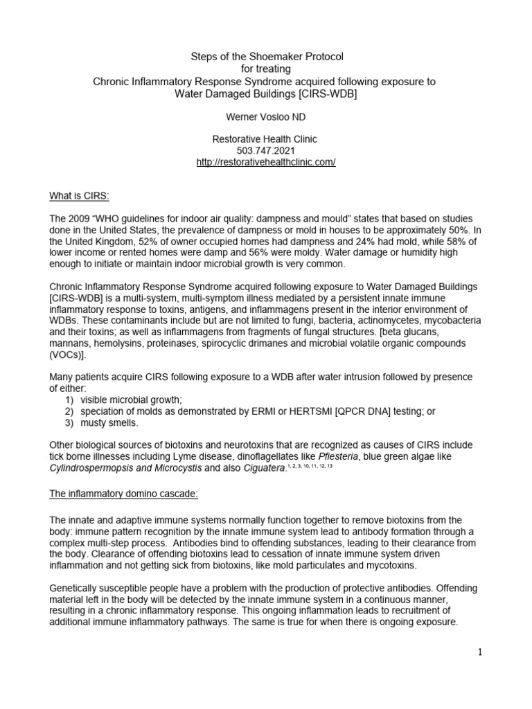 12 Step Shoemaker Protocol For Cirs | PDF | Inflammation | Immune System