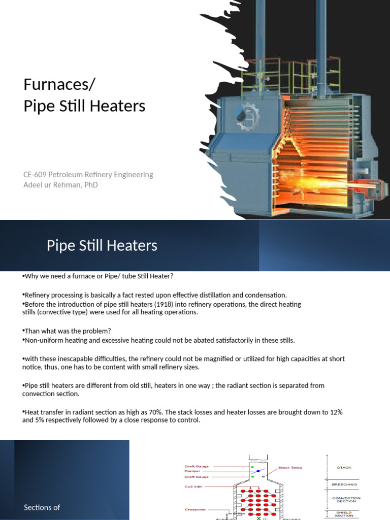 Pipe Still Heater Design and Efficiency | PDF | Combustion | Chemistry