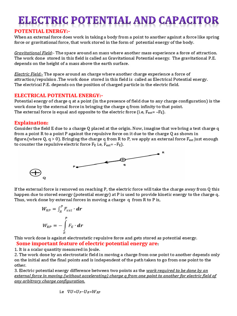 Resource 20250516181539 Potential Notes 1 | PDF | Potential Energy ...
