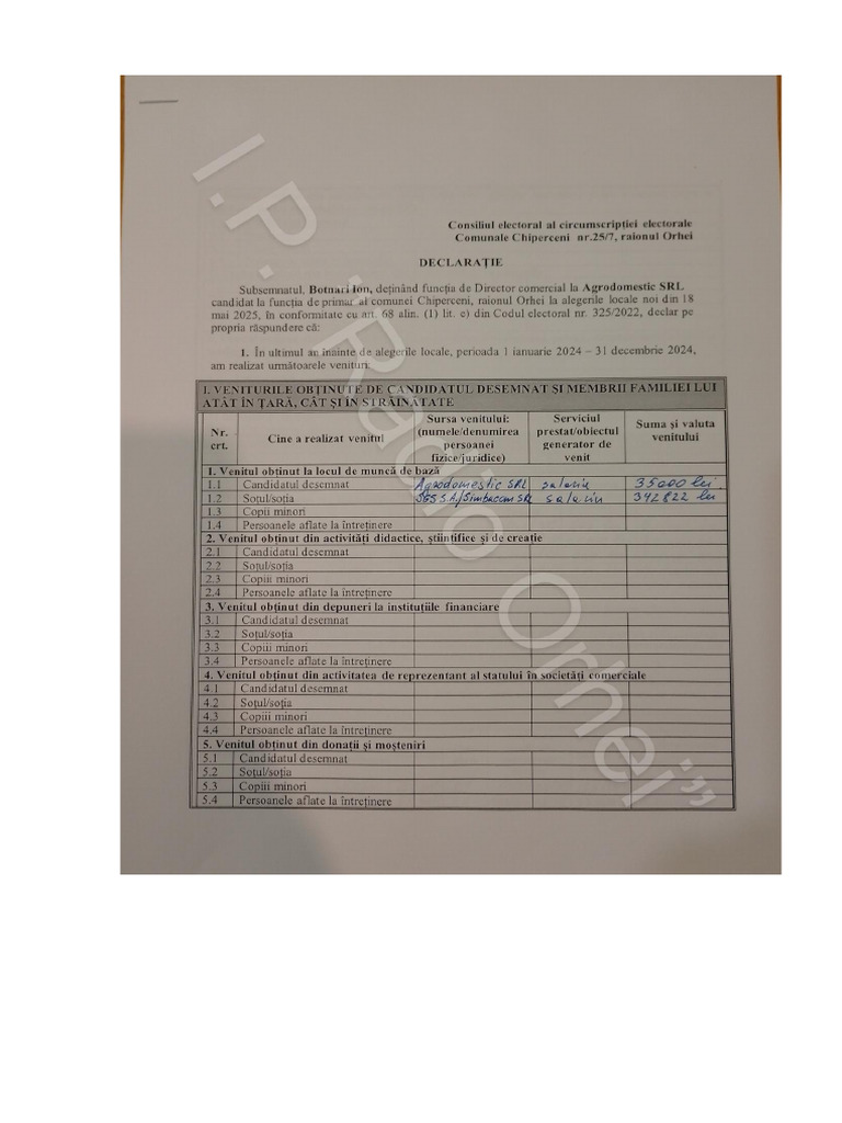 Declaratie Avere Botnari Ion | PDF