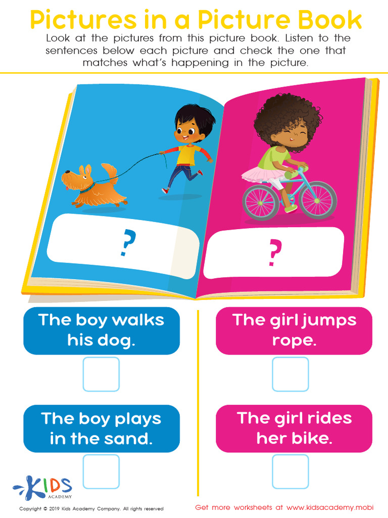Preschool Picture in Books Worksheet | PDF