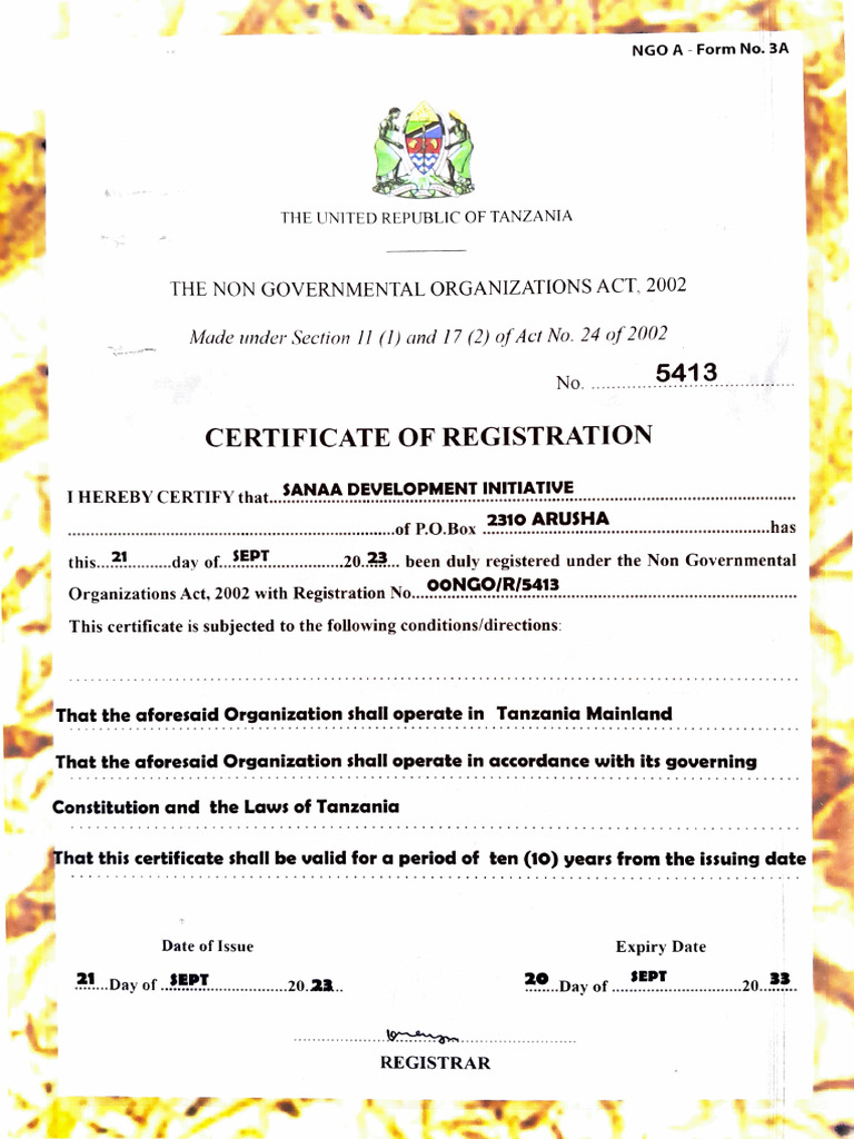 SDI Certificate of Registration | PDF