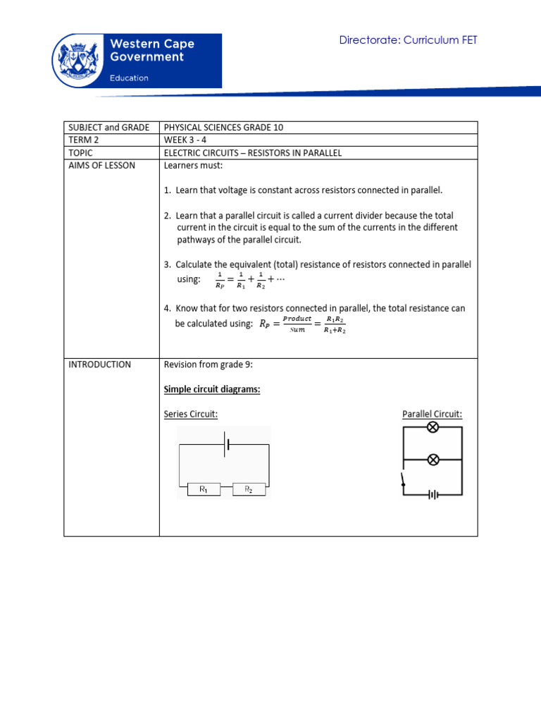 Physical Sciences (2) Grade 10 Term 2 Weeks 3 and 4 - 2020 | PDF ...