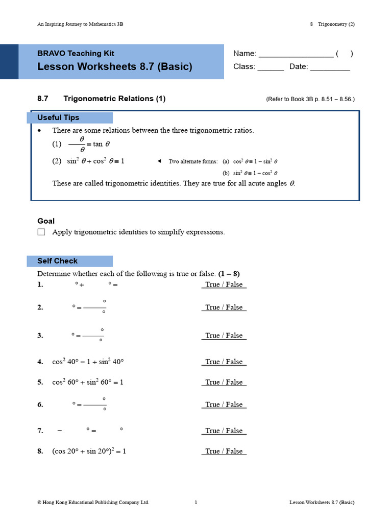 Trigonometric Identities and Simplifications | PDF | Trigonometry | Algebra