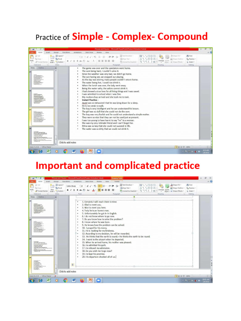 Practice of Simple Complex Compound | PDF