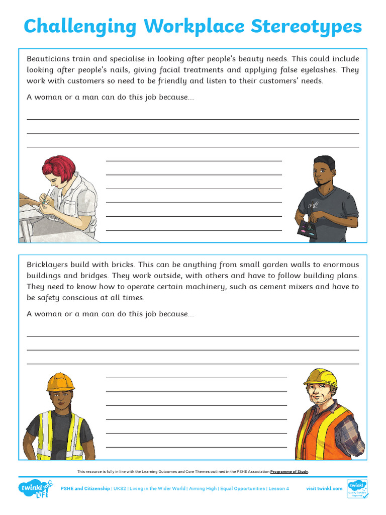 Challenging Workplace Stereotypes Lesson | PDF