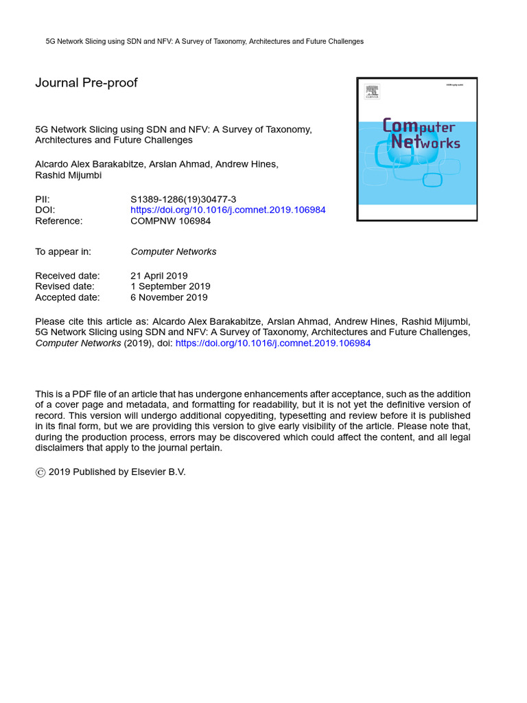 5G Network Slicing Using SDN and NFV - A Survey of Taxonomy Architectures and Future Challenges ...