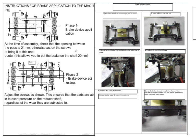 Brake Device Assembly and Adjustment Guide | PDF