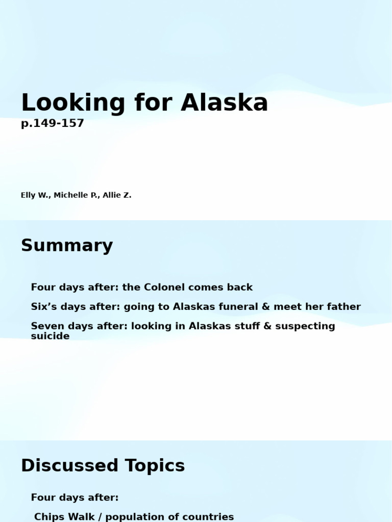 Looking For Alaska | PDF