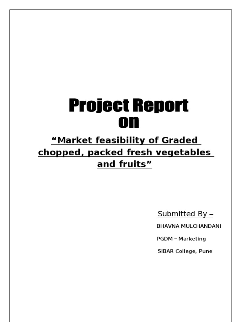 Market feasibility of graded fresh produce | PDF | Vegetables | Inventory