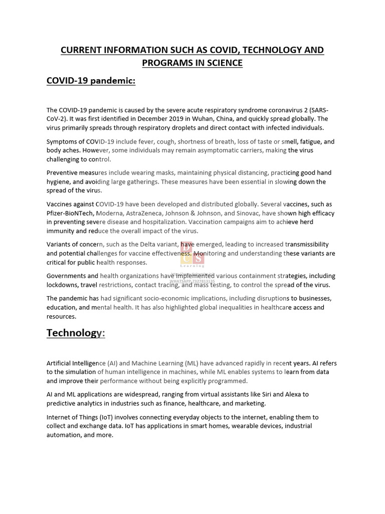 COVID-19, Tech Advances, and Science Programs | PDF | Teachers