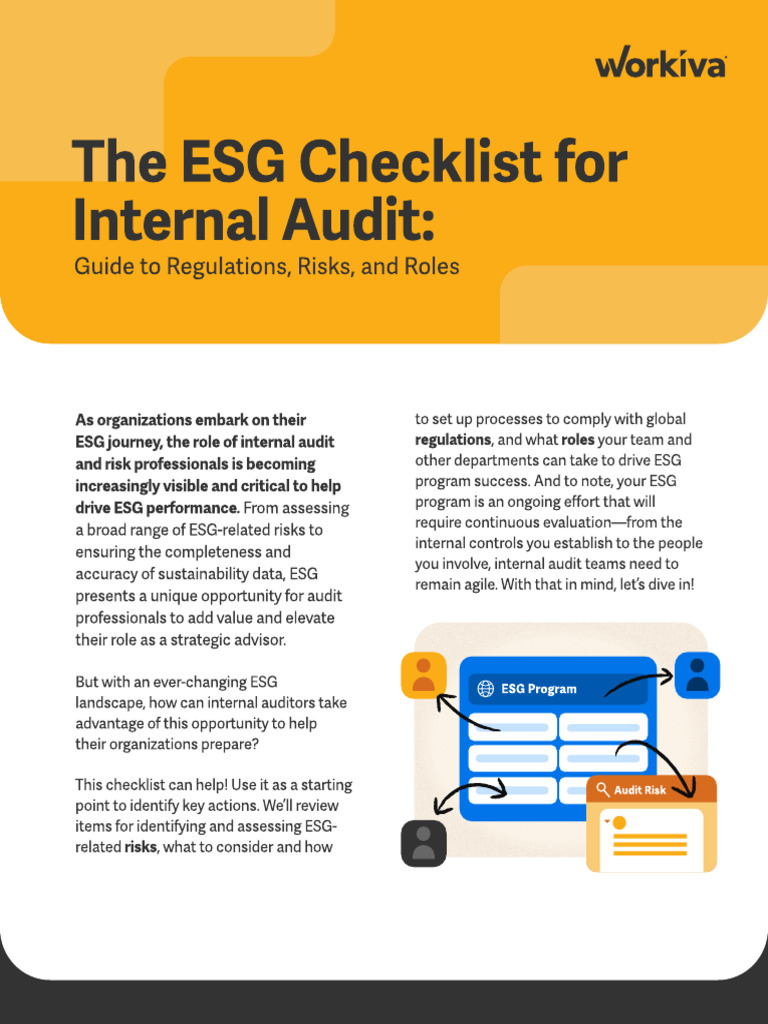 The Esg Checklist For Internal Audit | PDF | Internal Audit | Audit